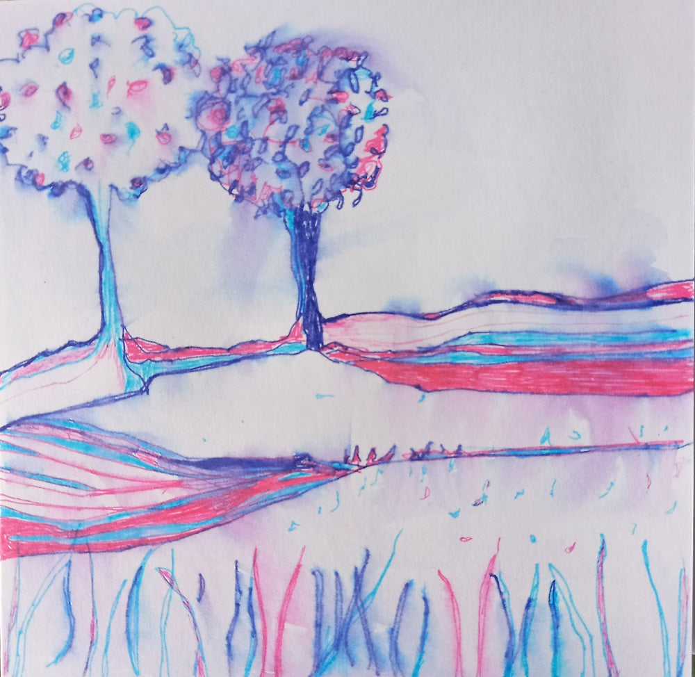 Two Trees - Hand Painted Card by Contemporary Irish Artist Martina ...